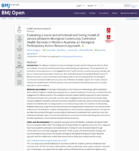 Evaluating a social and emotional well-being model of service piloted ...